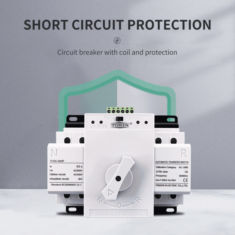 TOQ3-2P/63 ATS MCB type Dual Power Automatic transfer switch - Tomzn ...