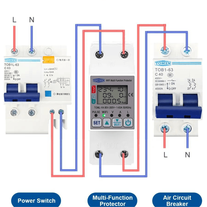 Wifi Smart Switch Circuit Breaker Energy Meter TOML-VA wifi breaker ...